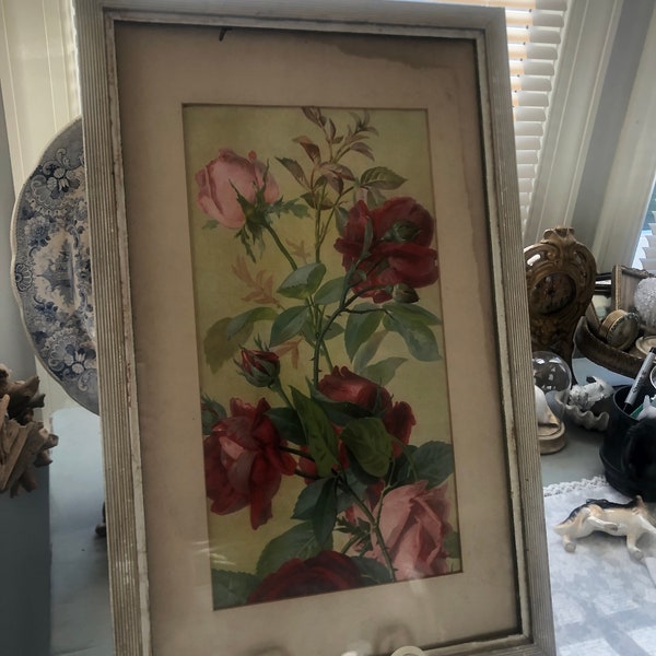 Antique Framed Paintings of Roses - Etsy
