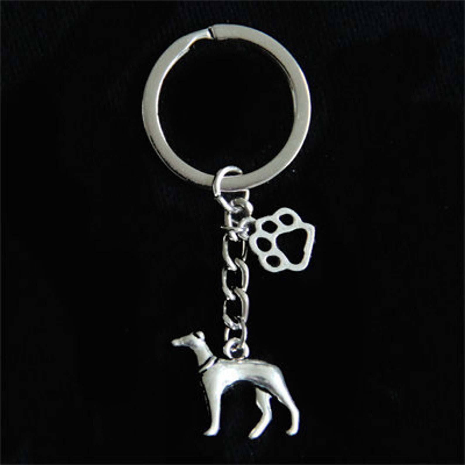 Keychain - Greyhound Whippet Galgo - Pawprint - Key Ring - Etsy