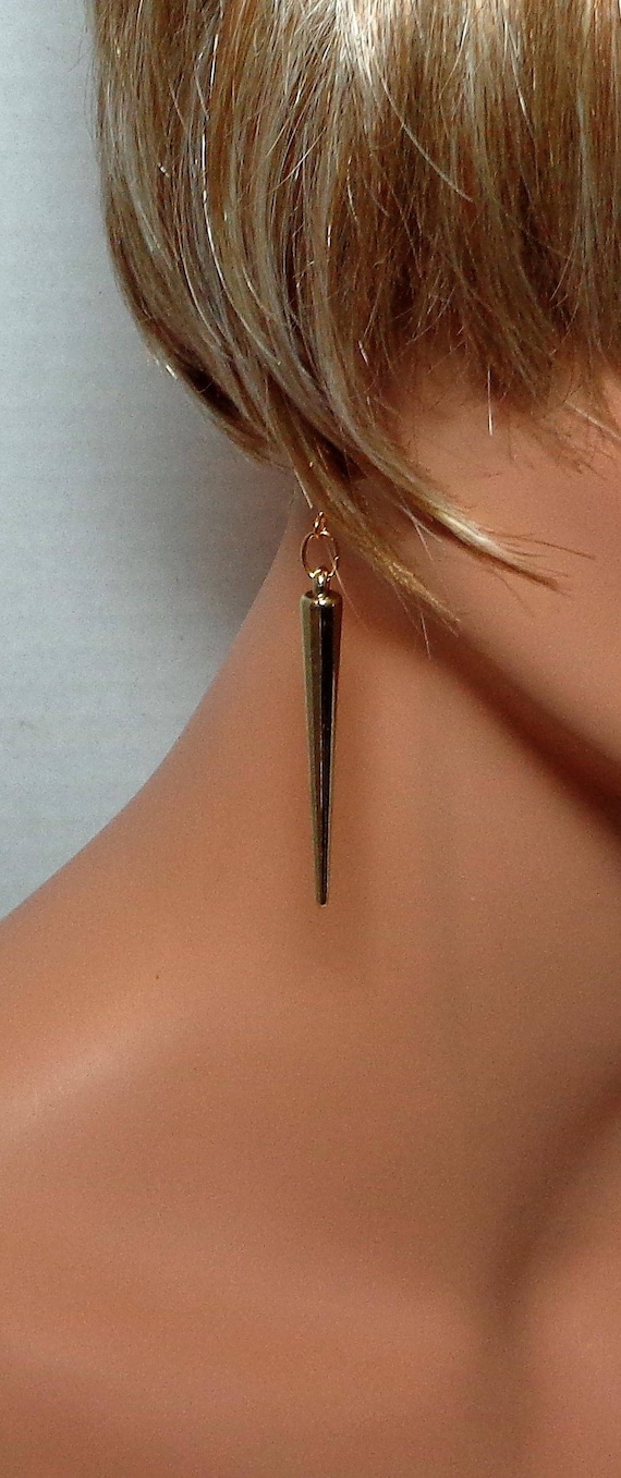 Spike Earrings Long Spikes Silver Spikes Gold Spikes 2 | Etsy