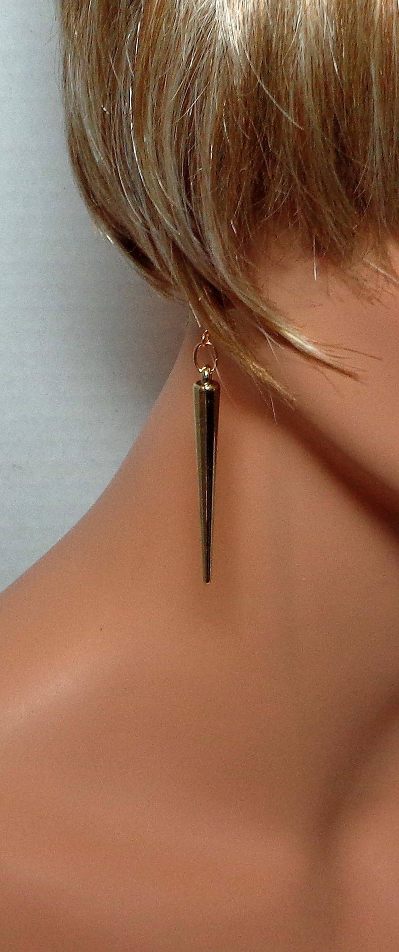 Spike Earrings Long Spikes Silver Spikes Gold Spikes 2 | Etsy