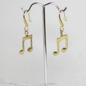 Earrings Gold Musical Note Earrings Charms on Fancy Gold - Etsy