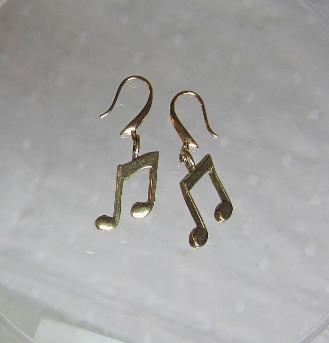 Earrings Gold Musical Note Earrings Charms on Fancy Gold | Etsy