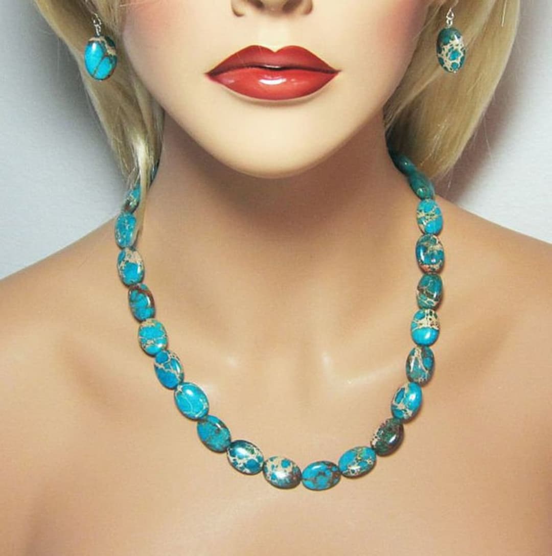Gorgeous Turquoise Beaded Necklace - Etsy