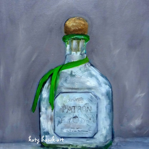 Tequila Bottle Wall Art Print 'cafe' 0615 | Etsy
