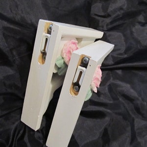White Corner BRACKETS, Set of 2, or Shelf Brackets, Wooden, Added ...