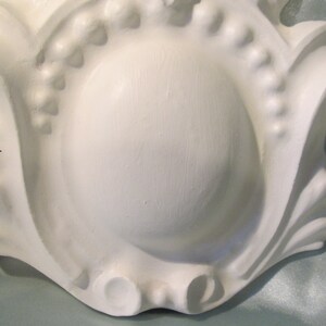 All White Cartouche WALL DECOR, Plaster Resin, Ornate Decor ...