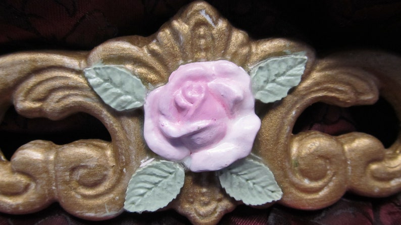Gold Ornate Pediment With Pink Rosewall Decorplaster - Etsy