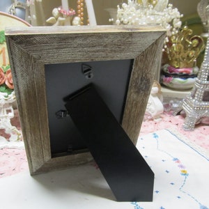 Rustic Wood PHOTO FRAME, Pink Rose Oval, 4x6, Tabletop, Hand Molded ...