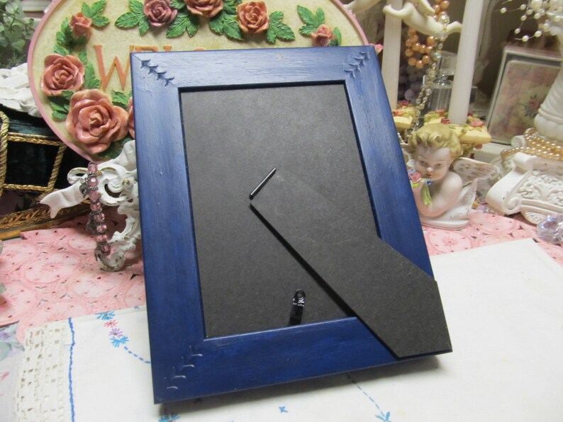 Navy Blue and Gold Ornate Photo Frame, 5x7 Photo, Hand Molded and Hand ...