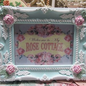 Aqua Blue & White Ornate Photo Frame, 5x7 Photo, Hand Molded and Hand ...