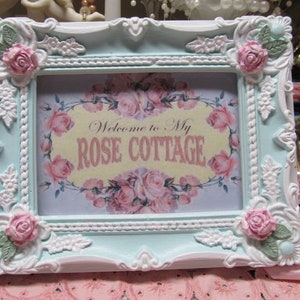 Aqua Blue & White Ornate Photo Frame, 5x7 Photo, Hand Molded and Hand ...