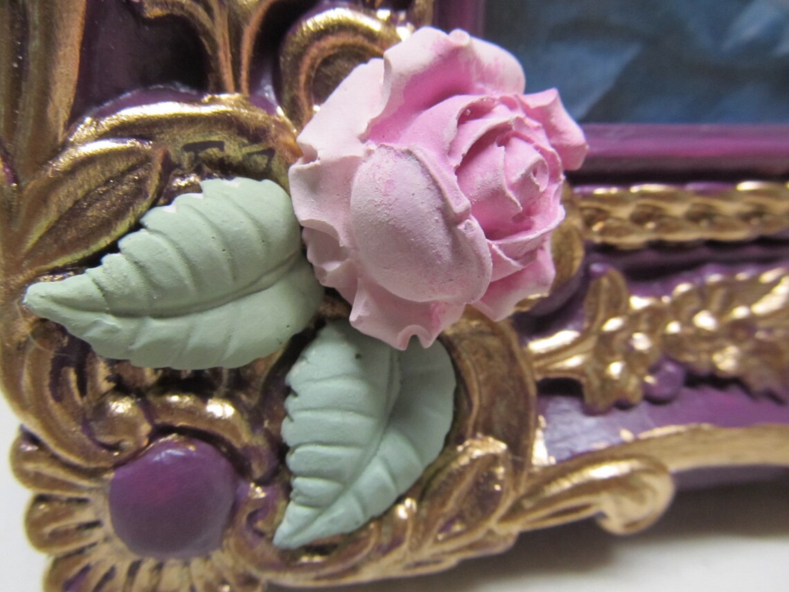 Burgundy and Gold Ornate Photo Frame 5x7 Photo Hand Molded - Etsy