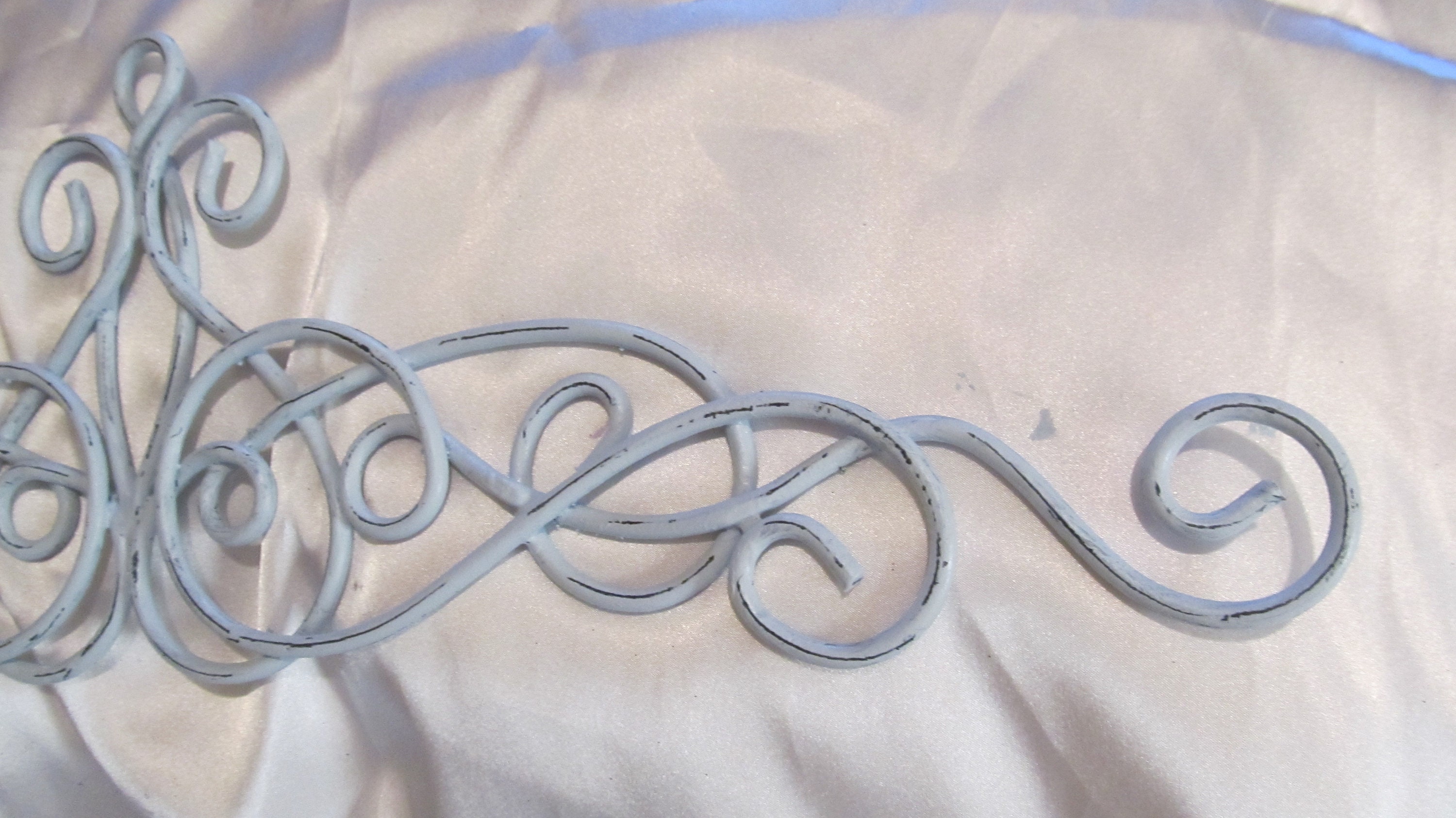 Shabby Chic Pastel BLUE PEDIMENT Wall Decor Metal Scroll | Etsy