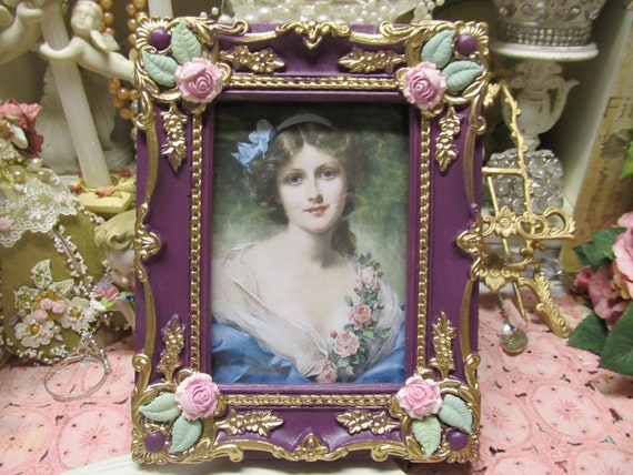 Burgundy and Gold Ornate Photo Frame 5x7 Photo Hand Molded - Etsy