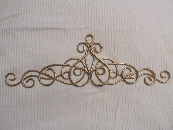 GOLD WALL PEDIMENT Wall Decor Metal Scroll Design | Etsy