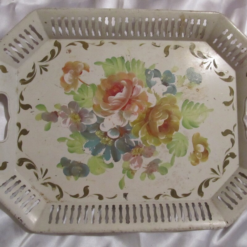 Floral Metal Tray - Etsy