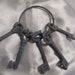 5 Cast Iron KEYS on a Ring, Dark Gray, Hand Painted, Distressed, Shabby ...