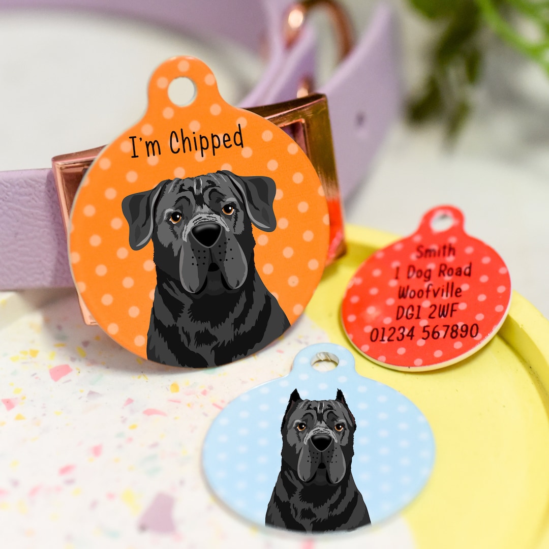 Cane Corso Dog Tag Personalised With Owners Details for Cane Corso Dog ...