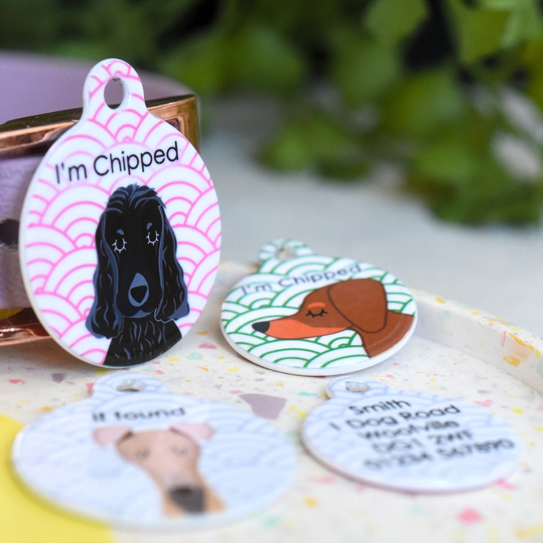 Dog Tag Metal Dog Tag Circle Shape Custom Japanese Style ID Tags Dog ...