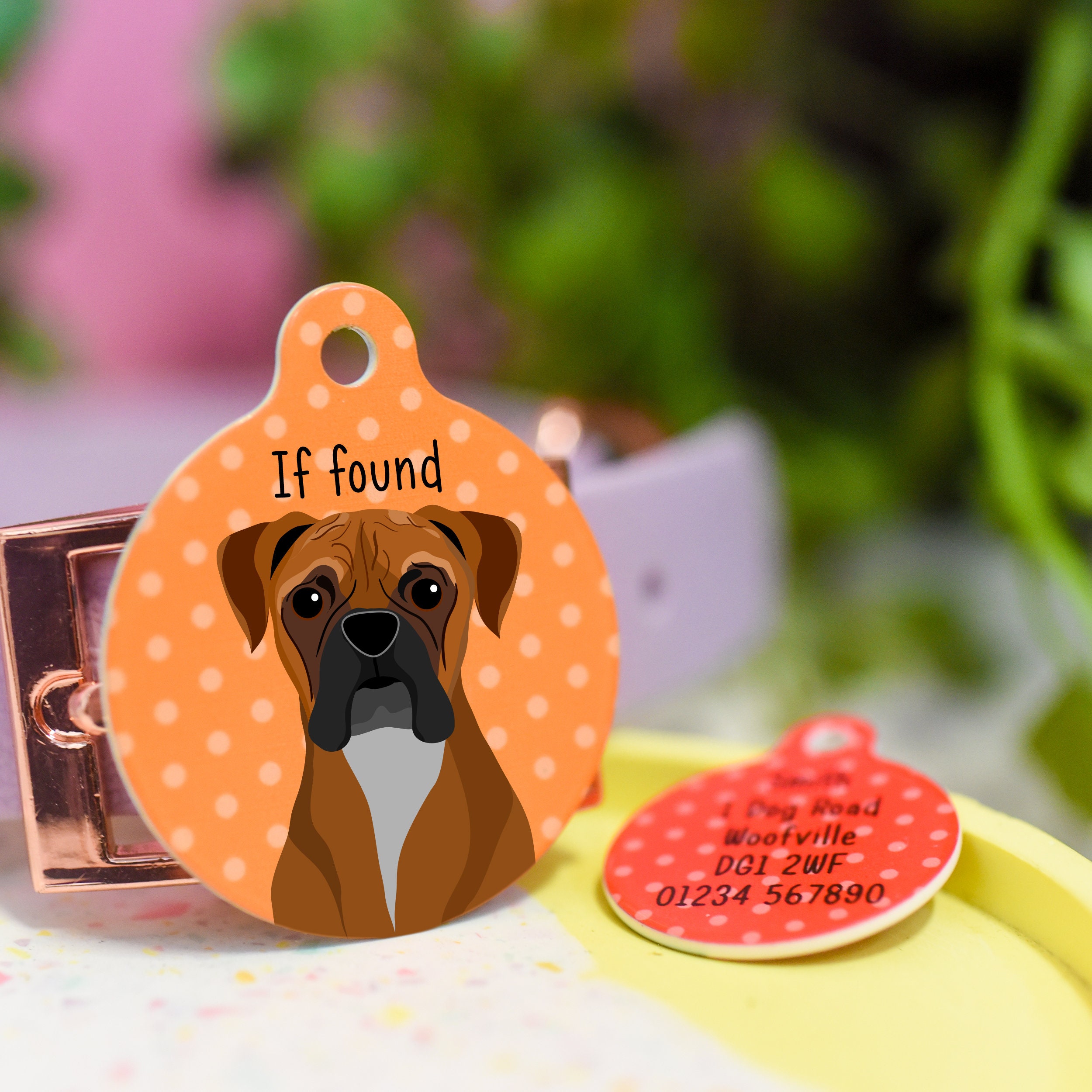 Dog Tag for Boxer Dogs With Personalised Name and Address, Custom ID ...