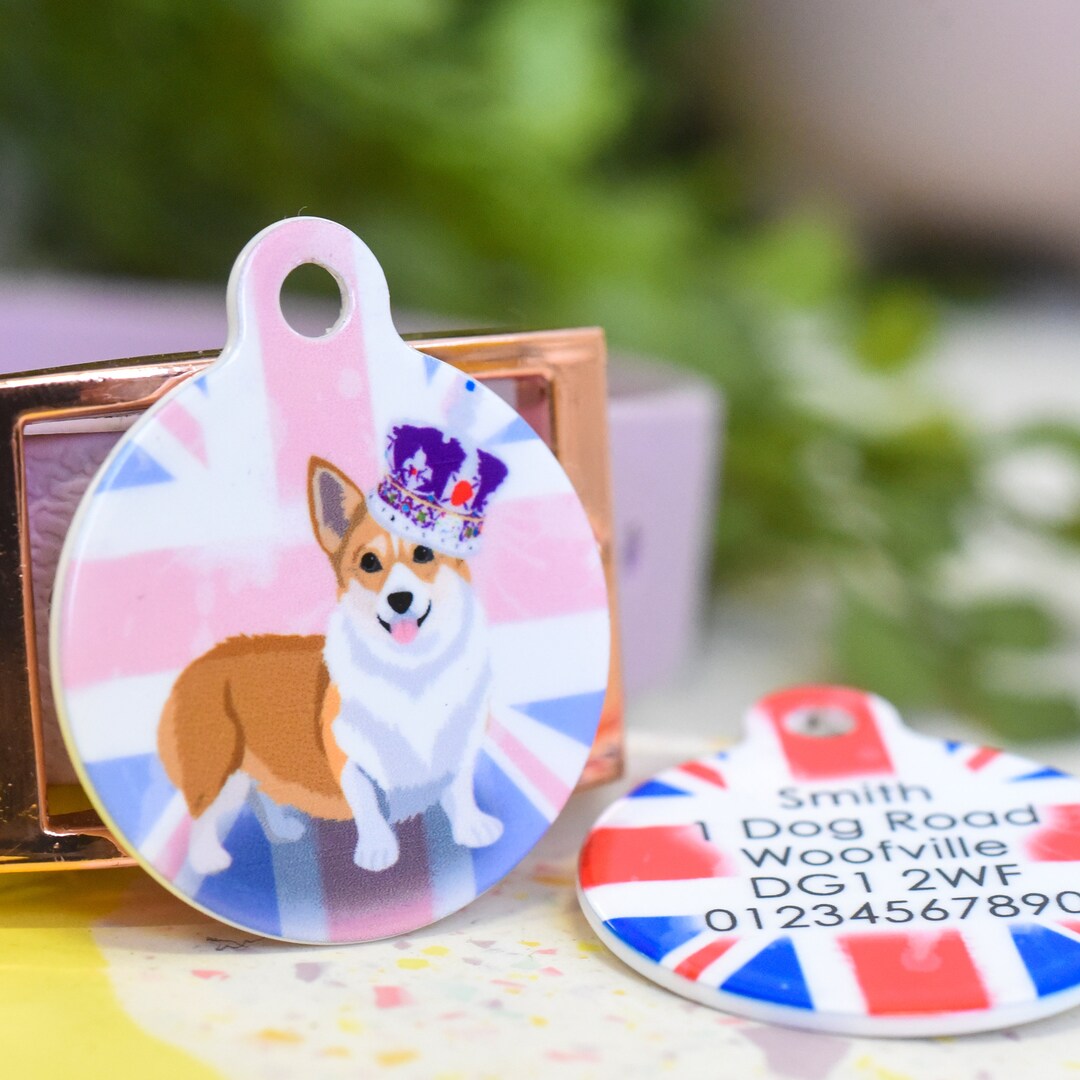 Queen's Elizabeth II Commemorative Dog ID Tag Union Jack - Etsy