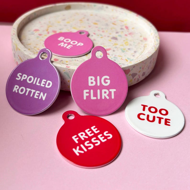 Pet ID Nametag for Dog or Cats Collar - Cheeky Love Slogans - Etsy Canada