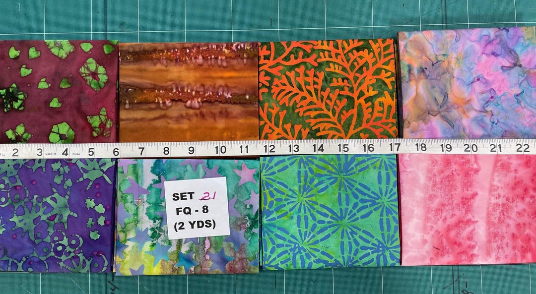 SET #21-BATIKS - 8 Different Batik Fat Quarters - to Enhance Your Stash ...