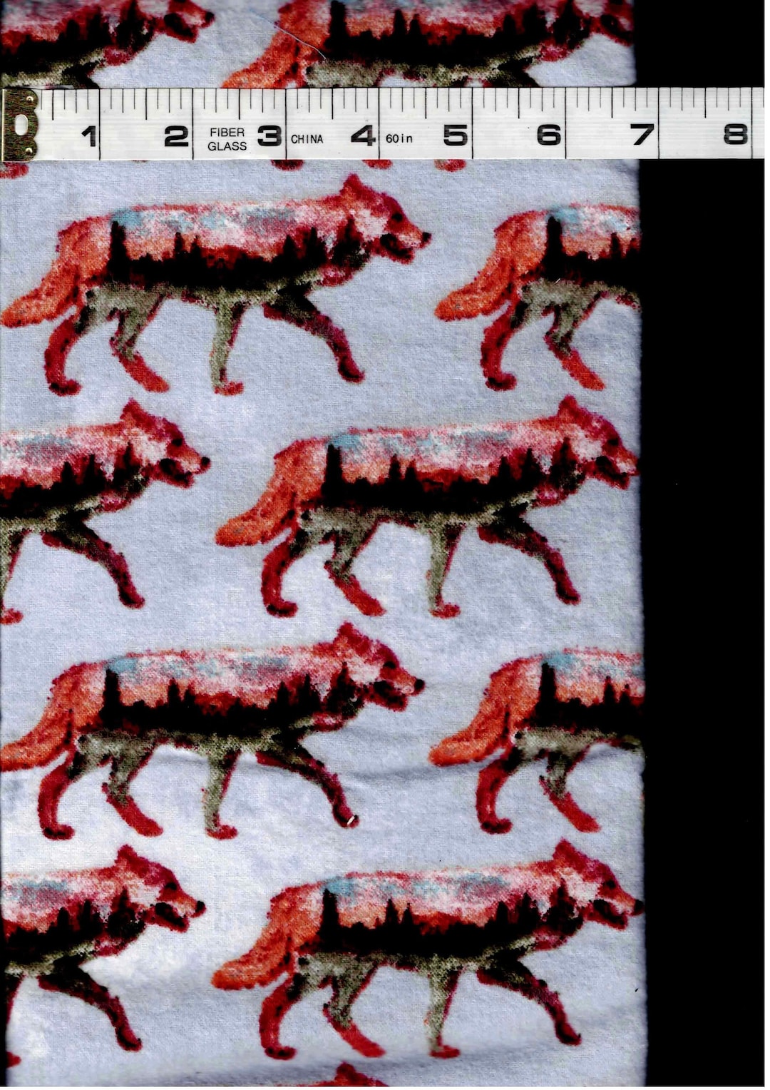 Flannel Lt Blue-gray W/ Wolves in Grey, Black and Brown. Coat Colors on ...