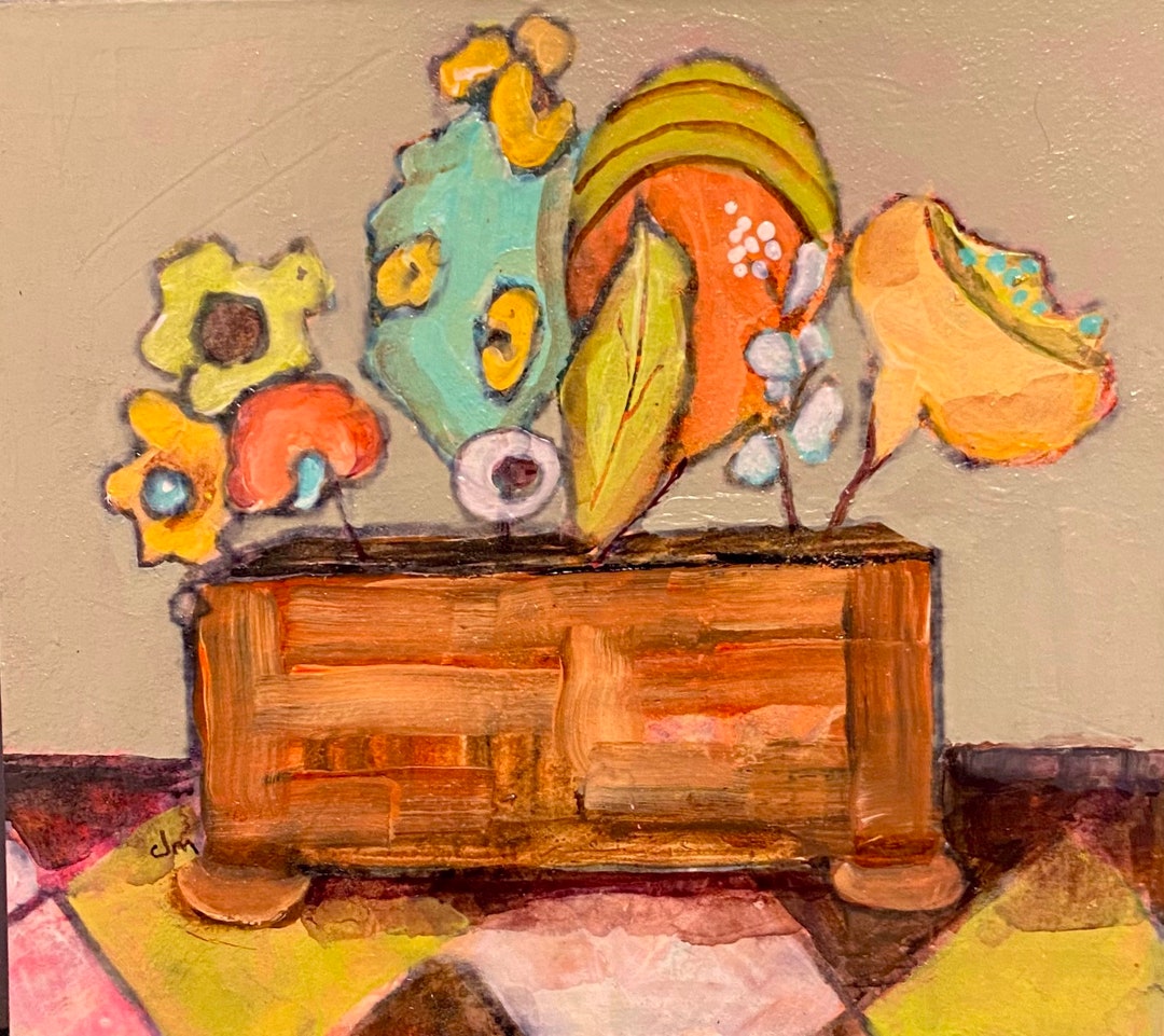 NATURAL BEAUTIES Original Floral Acrylic Painting by Judie Mulkey Wall ...