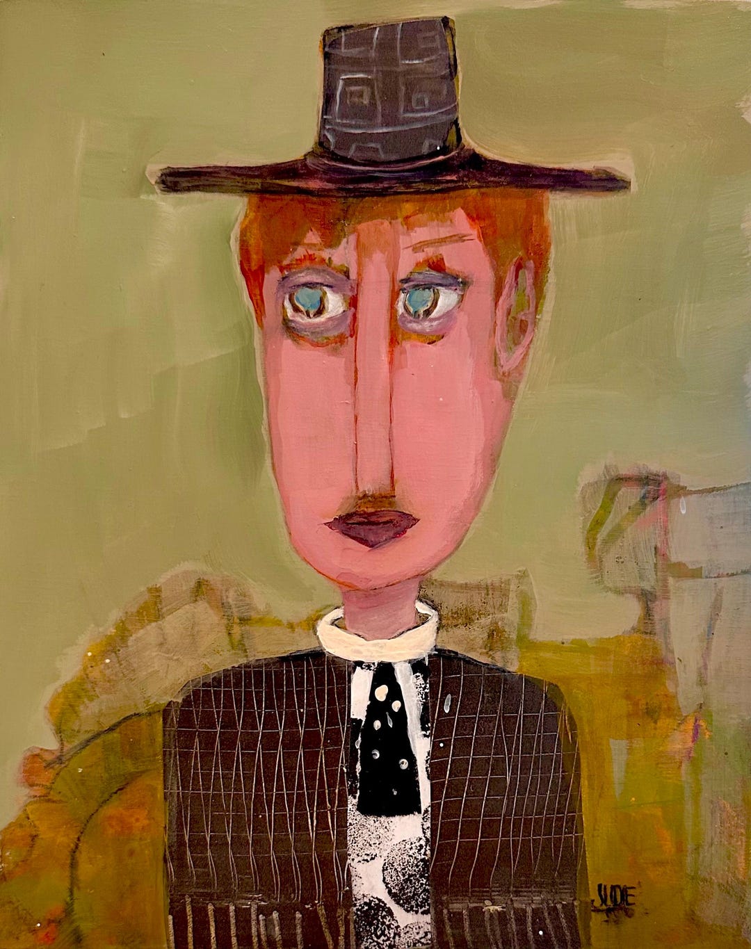 Faces Men Figures Wall Art Original Mixed Media Painting With Collage ...