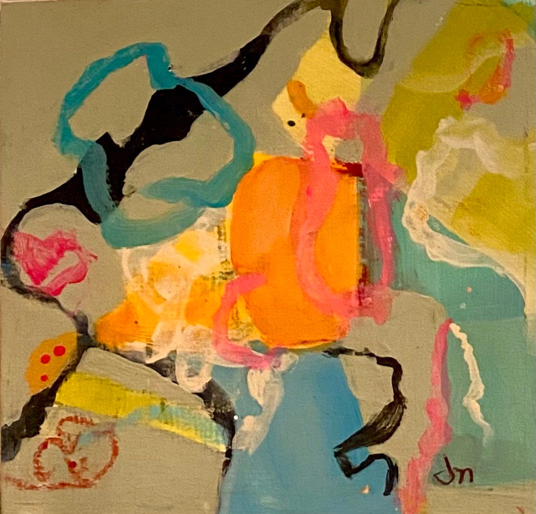 BEST FRIENDS an Original Abstract Acrylic Painting by Judie Mulkey Wall ...