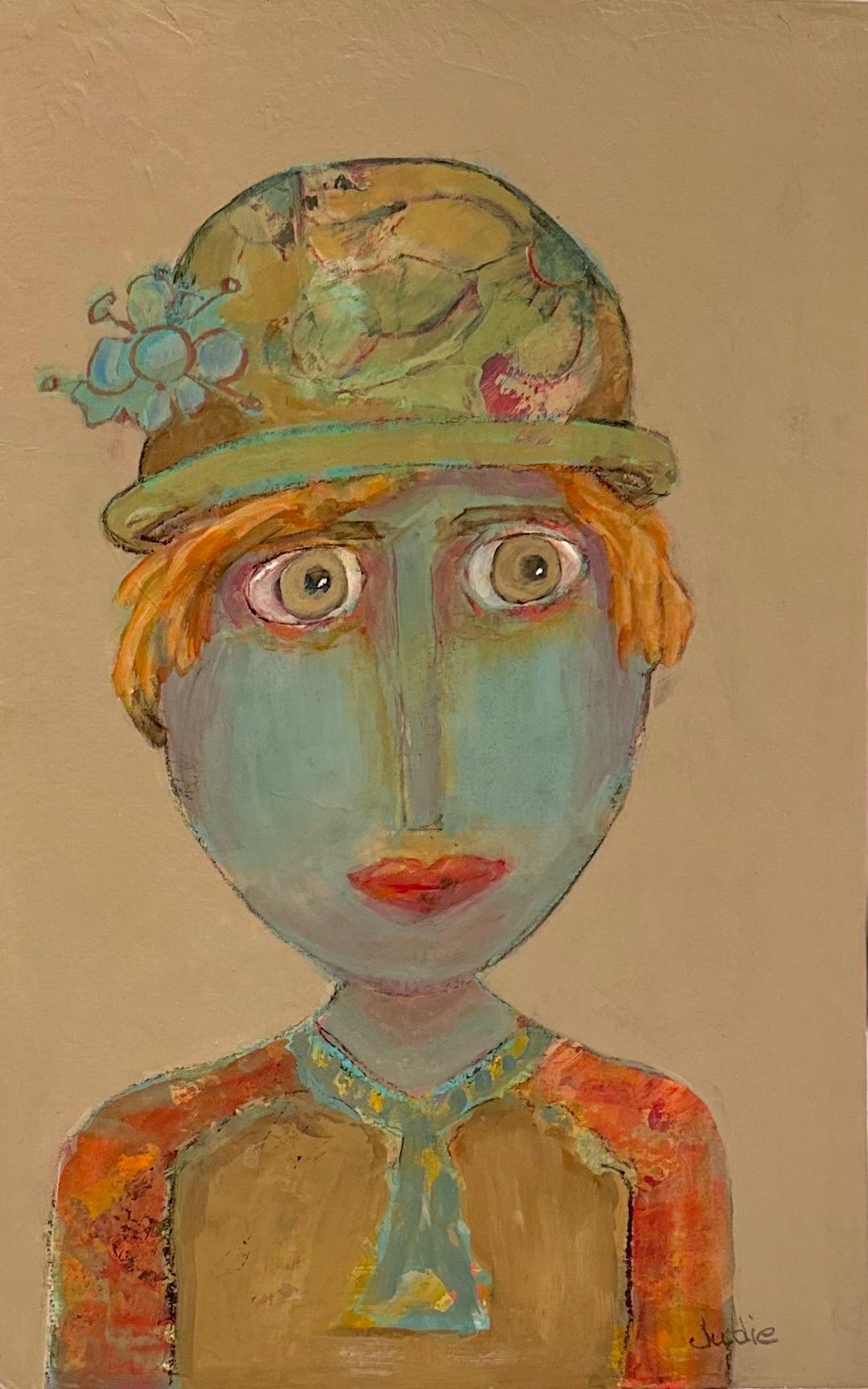 CARLOTTA an Original Acrylic Painting by Judie Mulkey Figures Faces ...