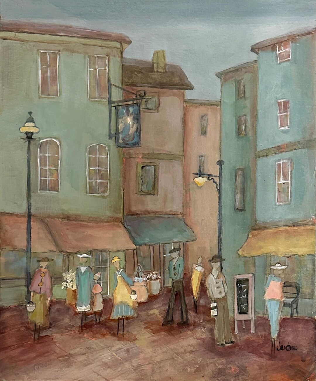 LUNCH ROME, ITALY Painting by Artist Judie Mulkey Italian Buildings ...