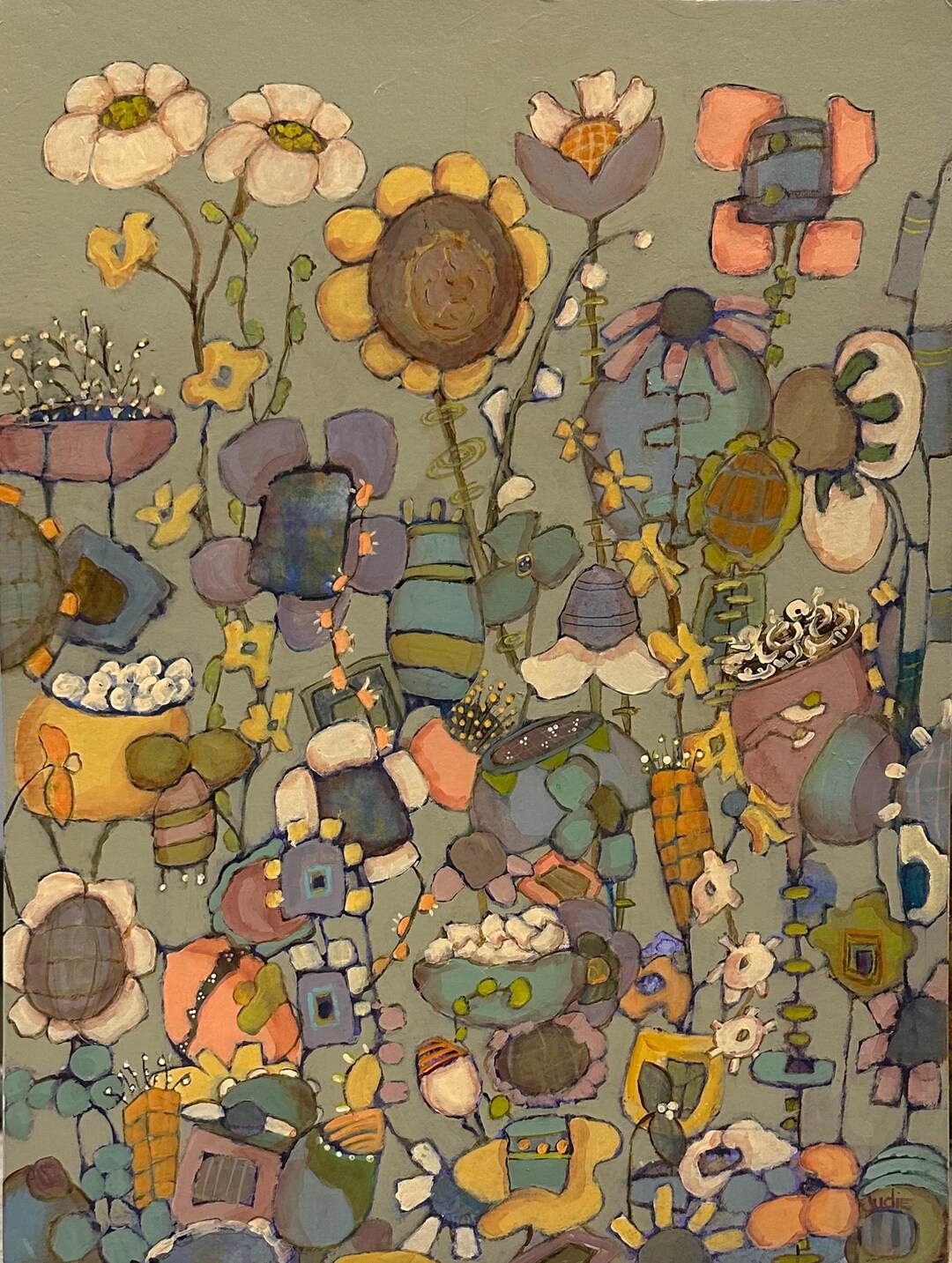 SUNNY DAYS AHEAD a Large Original Abstract Floral Acrylic Painting by ...