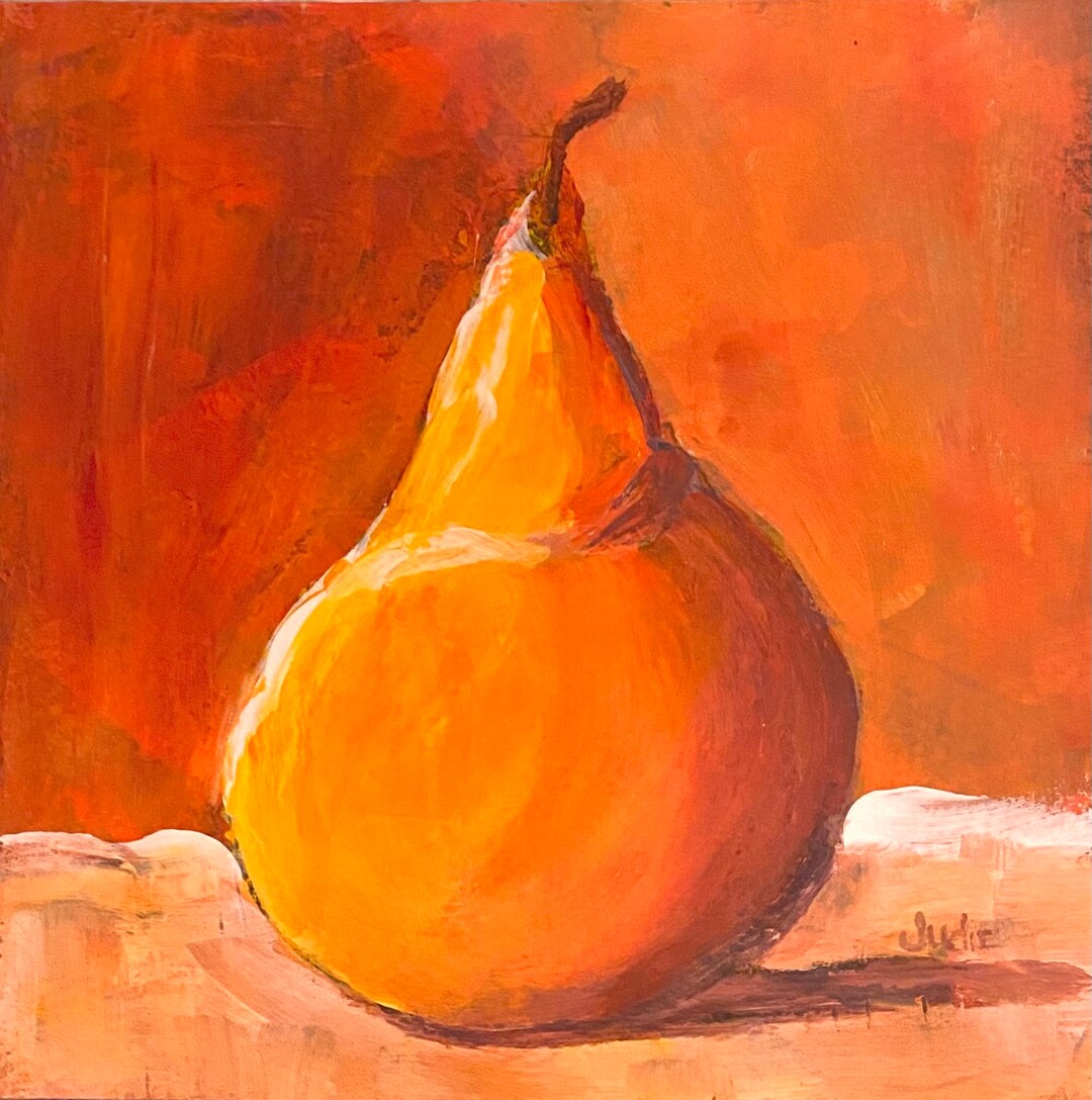 THE BOSS Original Acrylic Painting by Artist Judie Mulkey Pear Fruit ...