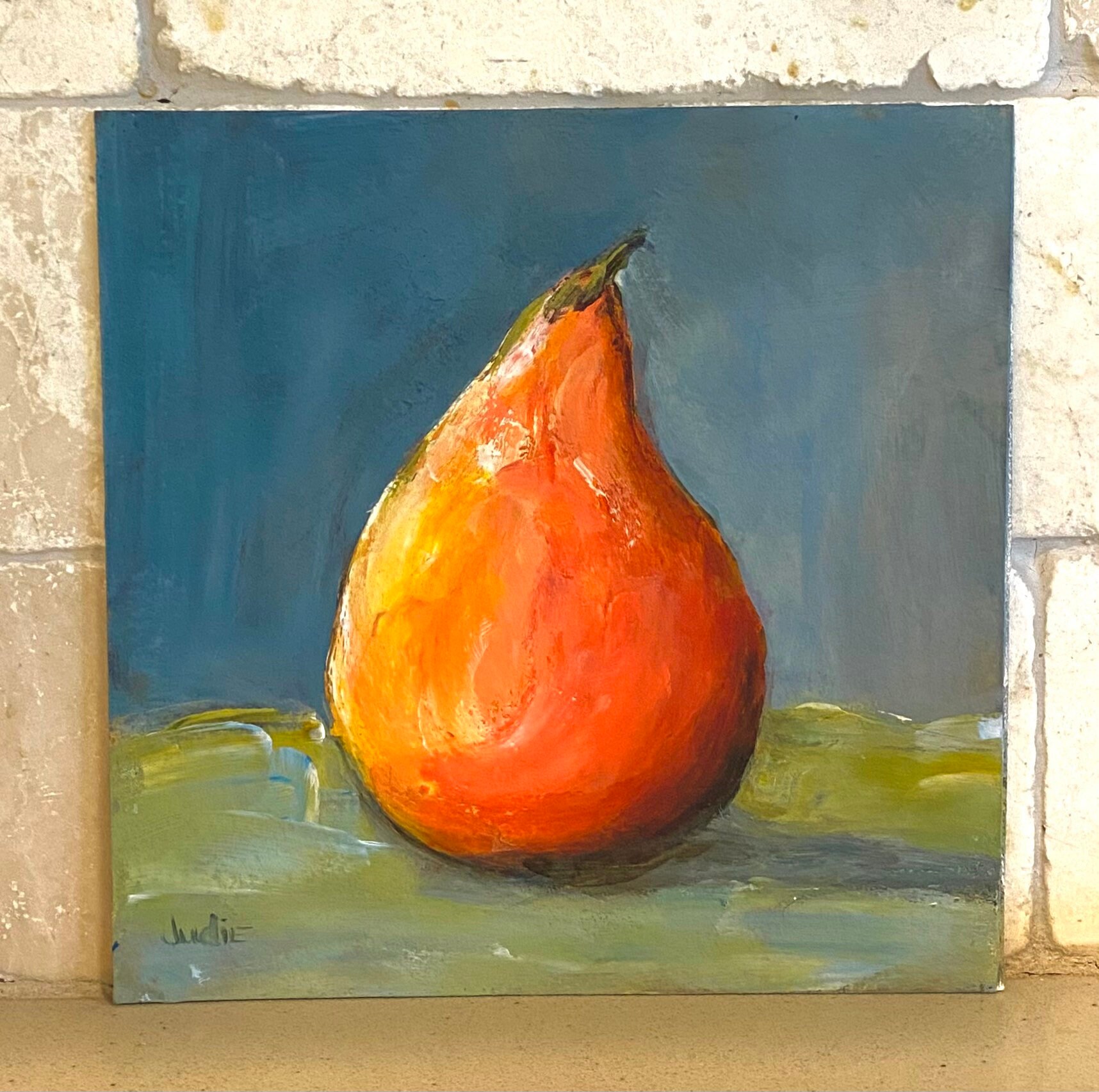 THE BOSS II Original Acrylic Painting by Artist Judie Mulkey Pear Fruit ...
