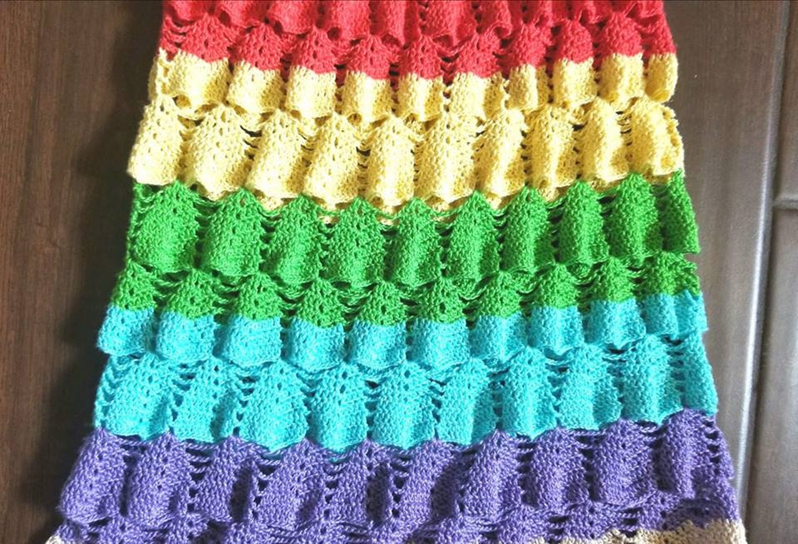 Crochet Rainbow Ruffle Dress PATTERN: Baby Flapper Girl, 6-18 Months ...