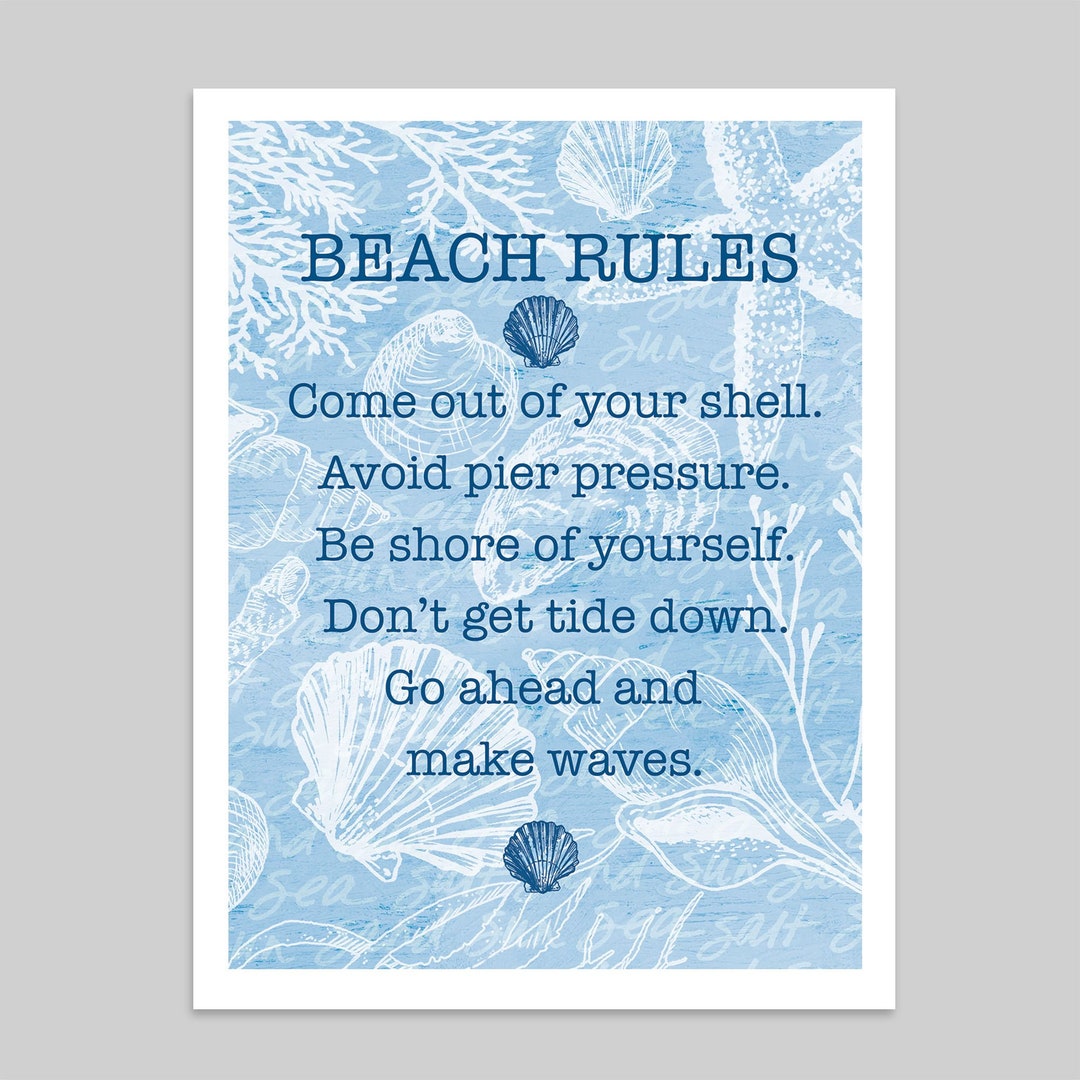 Beach Rules Note Cards - Etsy