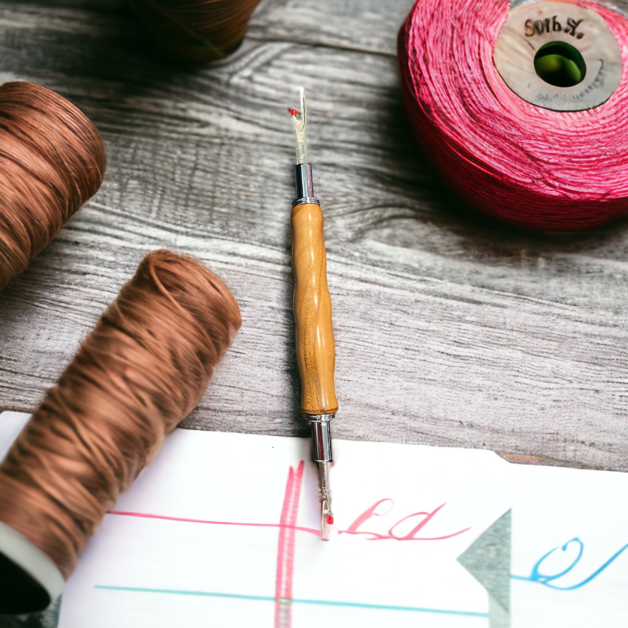 Handmade Wooden Seam Rippers and Stiletto Double and Single Tool Sewing ...