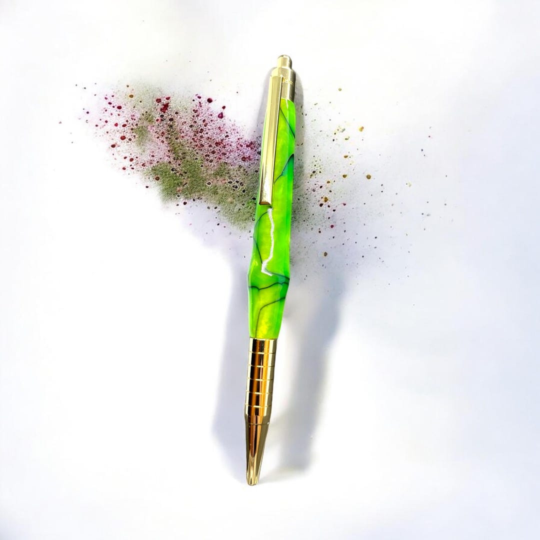 Handmade Saxa EDC Pen| Green, Purple, Tan | Refillable Stylish Pen ...