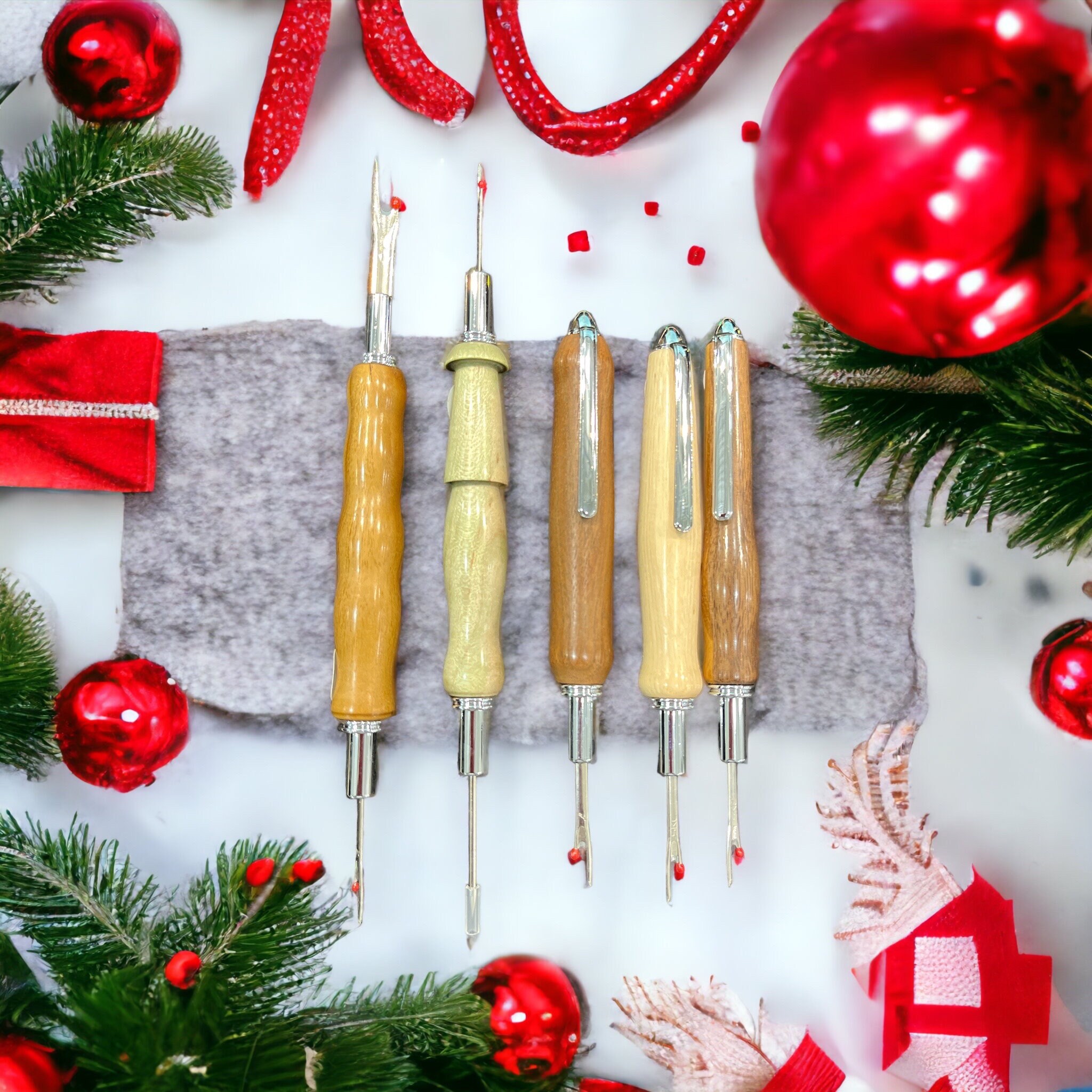 Handmade Wooden Seam Rippers and Stiletto Double and Single Tool Sewing ...