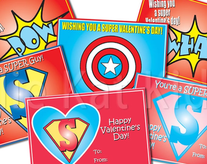 Super Hero Girl Valentine Kartenvorlage, druckbare Superhelden ...