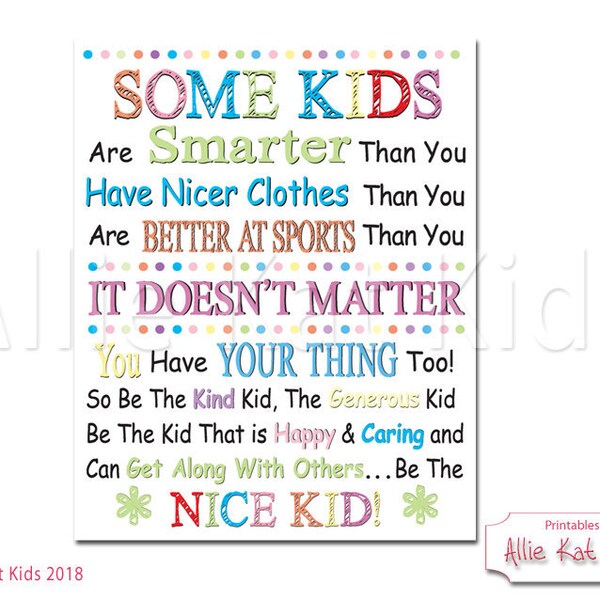 Be the Nice Kid - Etsy