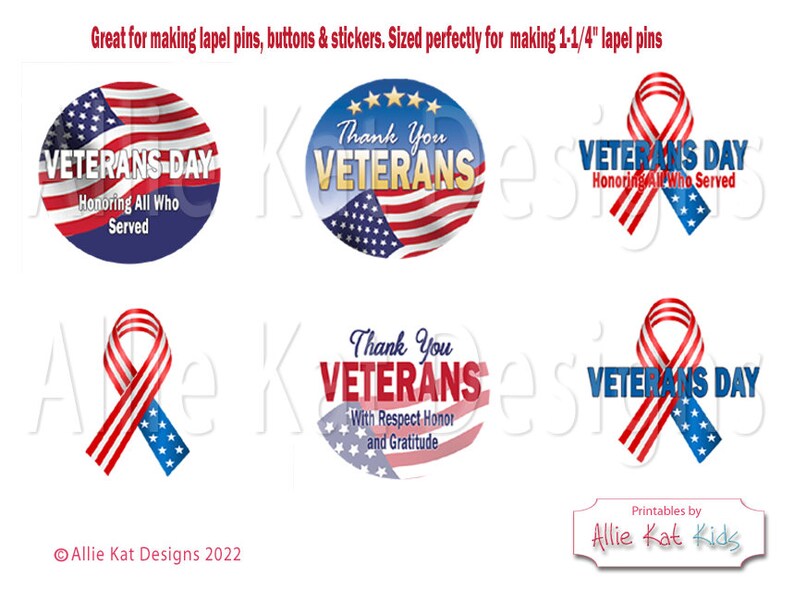 Veterans Day Clip Art, Lapel Pin, Veterans Day Sticker, Veterans Day ...