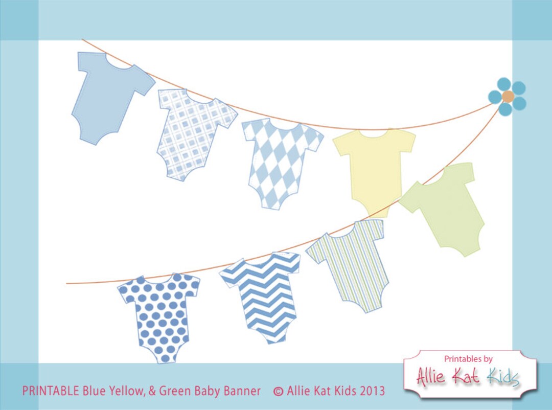 PRINTABLE Onesie Baby Onesie Banner From Allie Kat Kids - Etsy