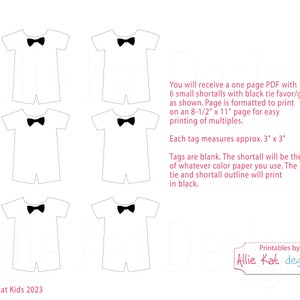 Printable Little Man Shortall Favor Tags, Baby Shower (instant Download ...