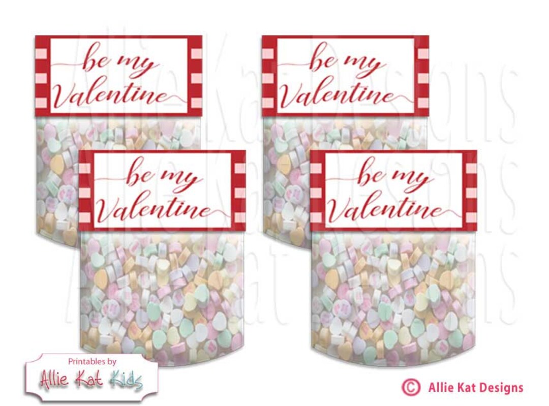 Printable Be My Valentine Treat Bag Topper | Classroom Valentines ...