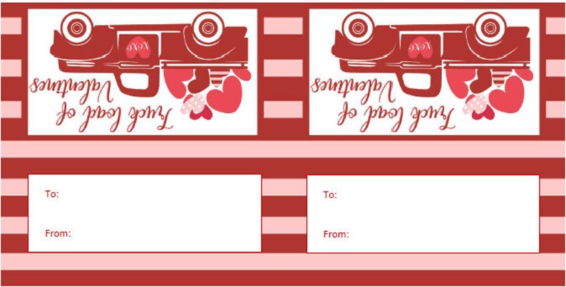Printable Red Truck Valentine Treat Bag Topper, DIY Valentine, by Allie ...