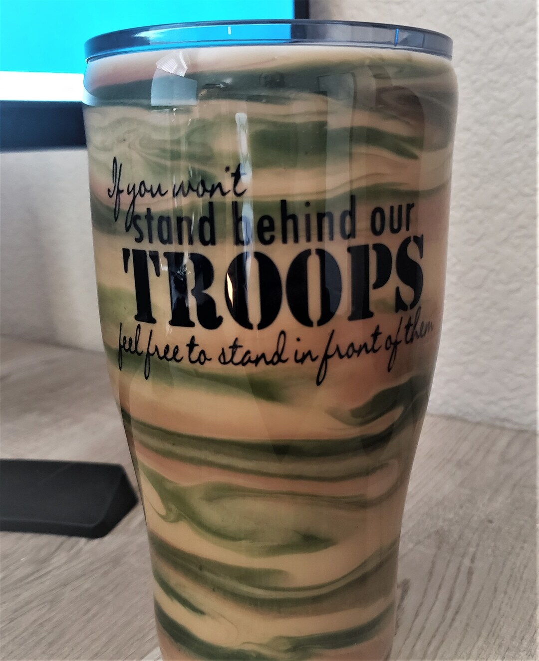 Camo Glitter Tumbler: Military Support Gift, Personalized Option - Etsy