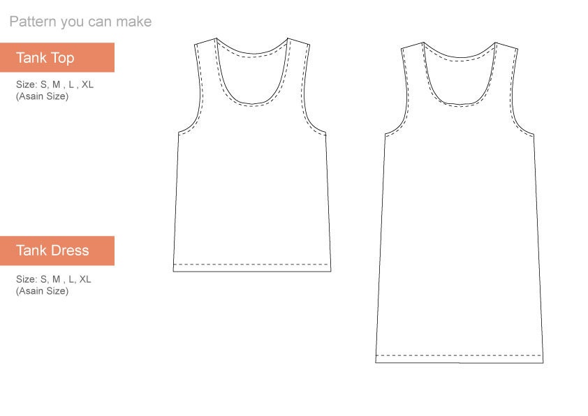 Loose and Comfy Tank Top/dress, PDF Digital Sewing Pattern - Instant ...